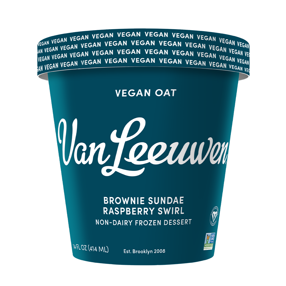 Oatmilk Brownie Sundae Raspberry Swirl Van Leeuwen